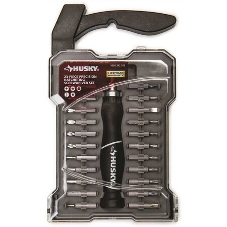 Husky Ratcheting Precision Screwdriver Set H23PCSDSET | Zoro