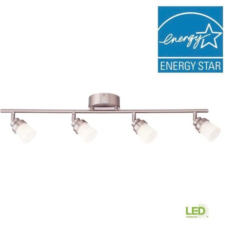 Envirolite 2.6 ft. Brushed Nickel Integrated LED Track Lighting Kit ...