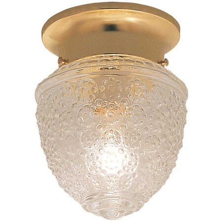 Cordelia Lighting Basic Interior 7.25 in. 1-Light Polished Brass Flush ...