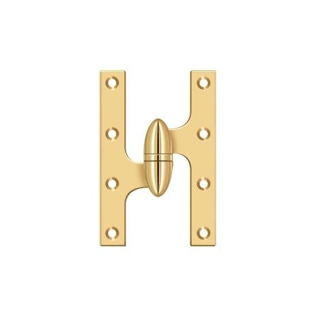 Deltana 6 in.x 3-7/8 in. Olive Knuckle Hinge, Ball Bearing, Solid Brass ...