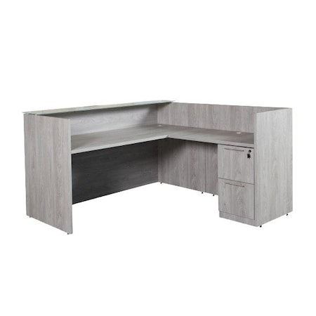 We'Re It Desk Set, 78 H, 71 W X Laminate, Gray UP169180FF | Zoro