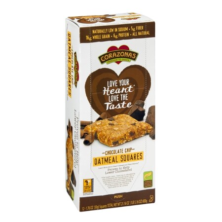 Corazonas Corazonas Non GMO Heartbar Chocolate Chip Oatmeal Square 1.76 ...