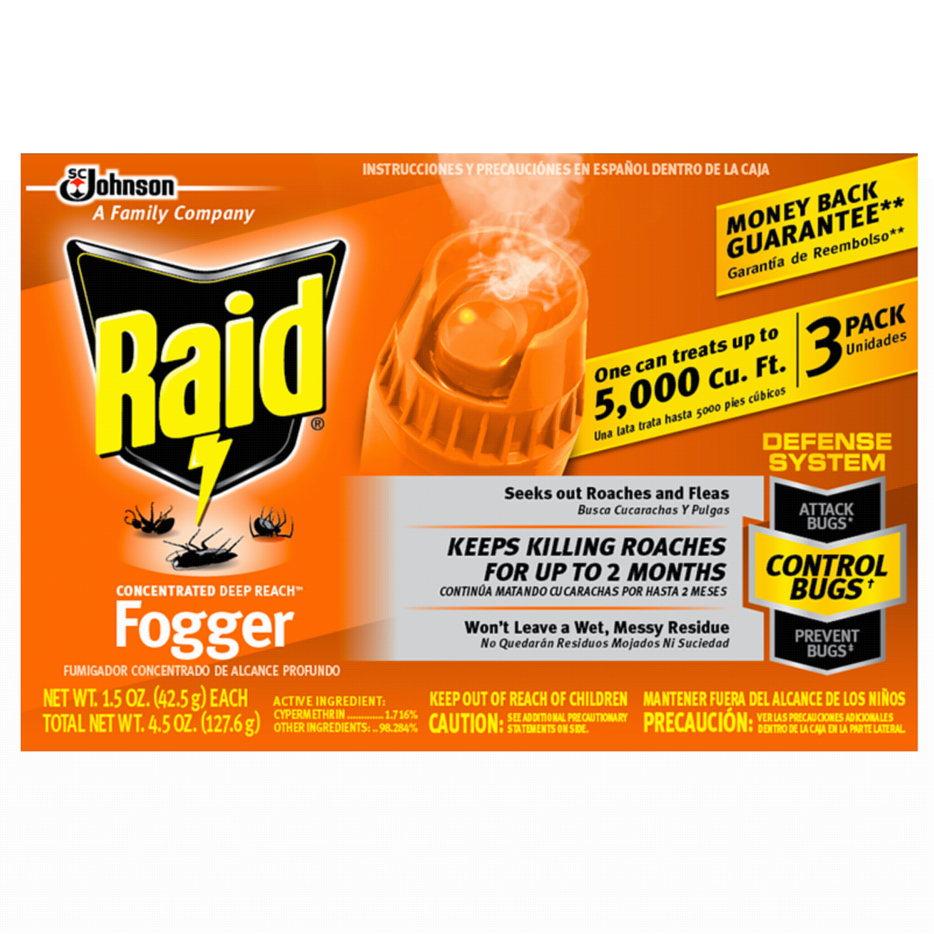 Raid Concentrated Triple Pack Fogger 4.5 oz., PK12 77701 | Zoro