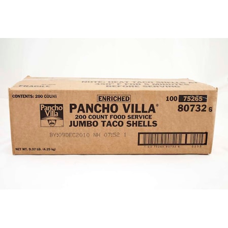 Pancho Villa Pancho Villa Taco Shells Bulk Jumbo Corn 9.37lbs, PK200 ...