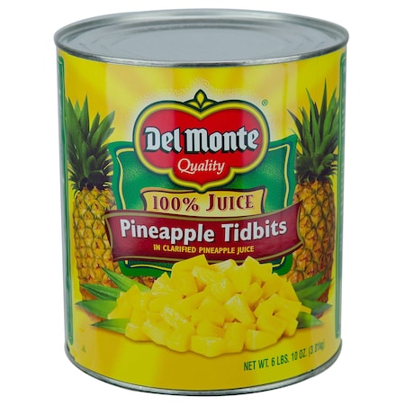 Del Monte Del Monte Pineapple Tidbits Packed In Juice 106 oz., PK6 ...