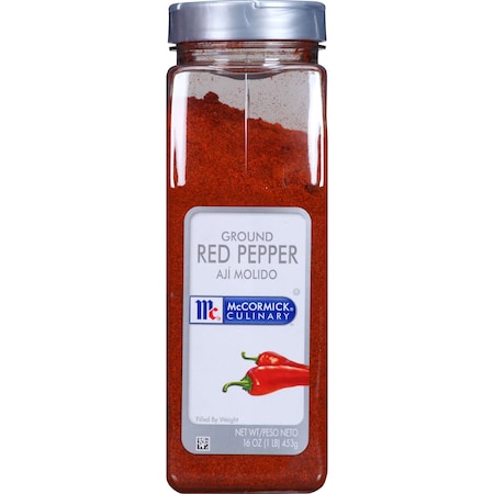 Mccormick Pepper Red Ground 1lbs Container, PK6 932419 | Zoro