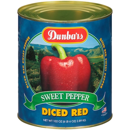 Dunbar Dunbar Regular Pack Diced Red Peppers 102 oz., PK6 ...