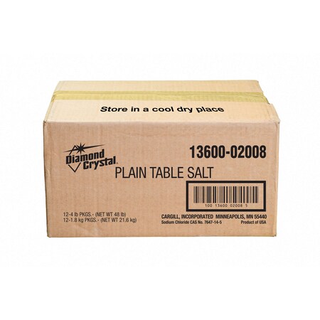 Diamond Crystal Diamond Crystal Table Salt Plain 4lbs, PK12 100012049 ...