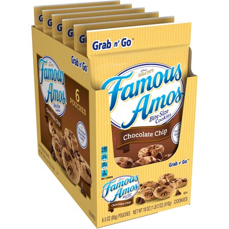 Famous Amos Famous Amos Chocolate Chip Cookie 3 oz. Bag, PK36 ...