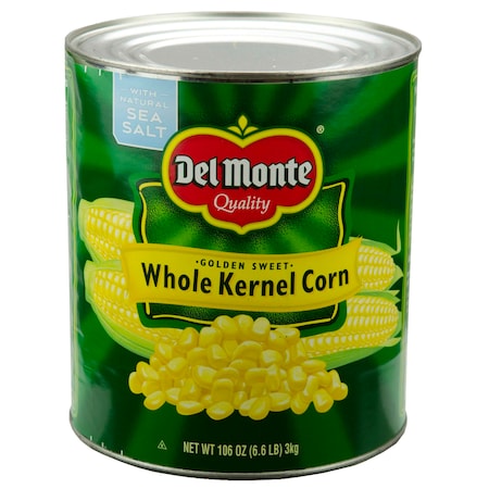 Del Monte Del Monte Golden Sweet Whole Kernel Corn #10 Can, PK6 2001733 ...