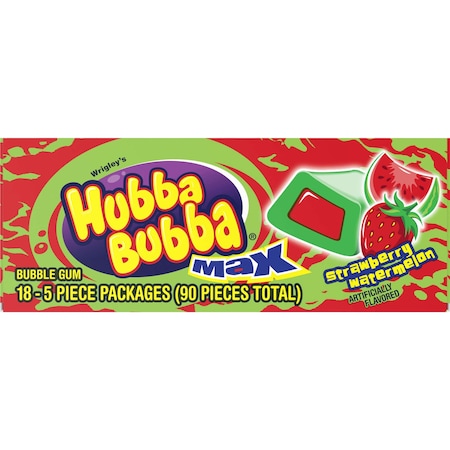 Hubba Bubba Hubba Bubba Max Strawberry Watermelon Gum 5 Pieces, PK144 ...