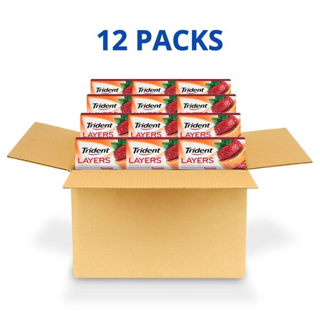 Trident Trident Layers Wild Strawberry/Tangy Citrus Gum 14 Pieces ...
