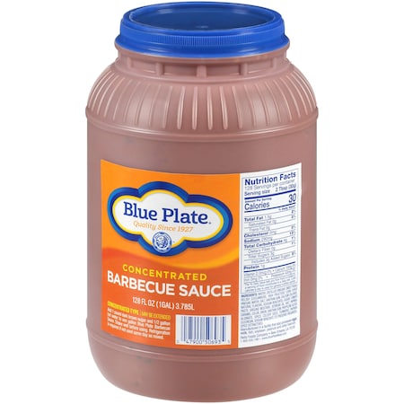 Blue Plate 1 gal. Plastic Bottle Blue Plate BBQ Sauce Concentrate, PK4 ...