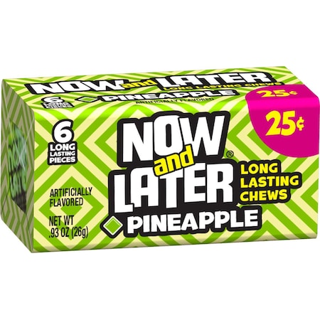 Now & Later Pineapple Chews 6 Piece .93 oz., PK12 52106 | Zoro