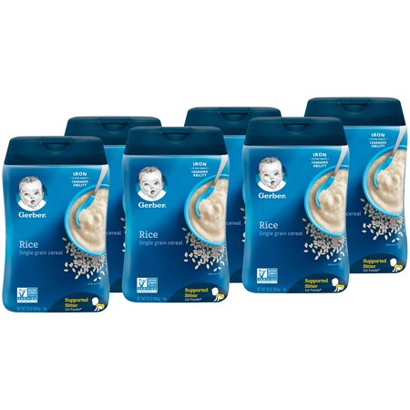Gerber Gerber Rice Single Grain Cereal 16 oz., PK6 10015000070509 | Zoro