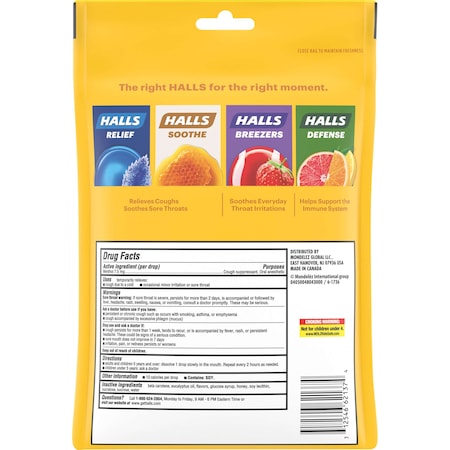 Halls Halls Honey Lemon Cough Drops 80 Count, PK12 00108 | Zoro