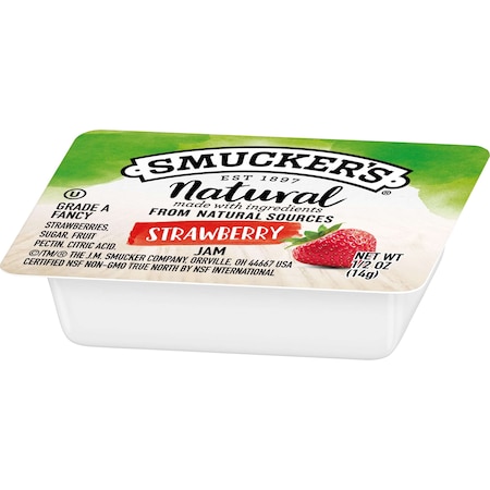 Smuckers Smucker's Natural Strawberry Jam .5 oz. Cup, PK200 5150008201 ...