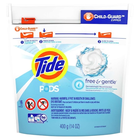 Tide Free & Gentle Laundry Detergent Liquid Pod 14 oz., PK6 PK6 93829 ...