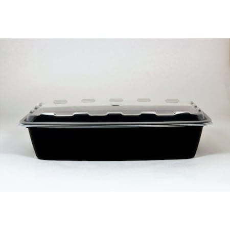 Cubeware Cubeware 56 oz. Rectangular Container Black Base With Clear ...