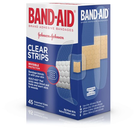Band-Aid Band-Aid Clear Strips Invisible Bandage 45 Count, PK24 1117137 ...