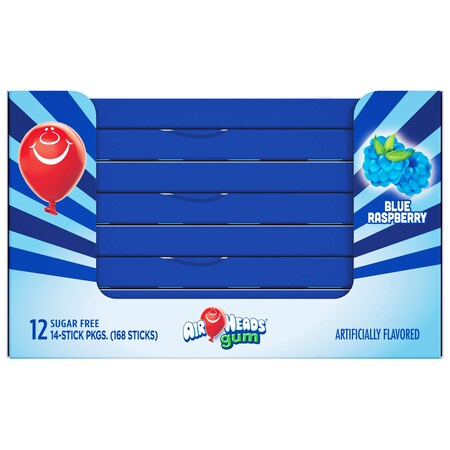 Airheads Airheads Sugar Free Blue Raspberry Gum 14 Pieces, PK144 ...