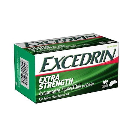 Excedrin Extra Strength Acetaminophen, Aspirin Caplets, 100 Count, PK24 ...