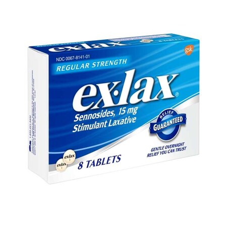 Ex-Lax Stimulant Laxative Tablets, 15mg 8 Count, PK27 60000000109957 | Zoro