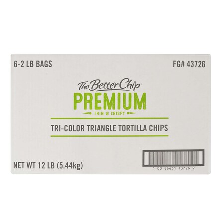 The Better Chip Tri-Color Nacho Triangle Tortilla Chips 2lbs, PK6 43726 ...