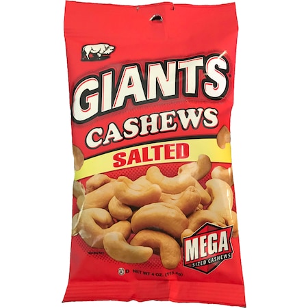 Giant Snack Giants Cashew Salted 4 oz., PK8 61510 | Zoro