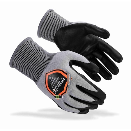 Defender Safety Cut Resistant Coated Gloves, A4 Cut Level, Gray/Black ...