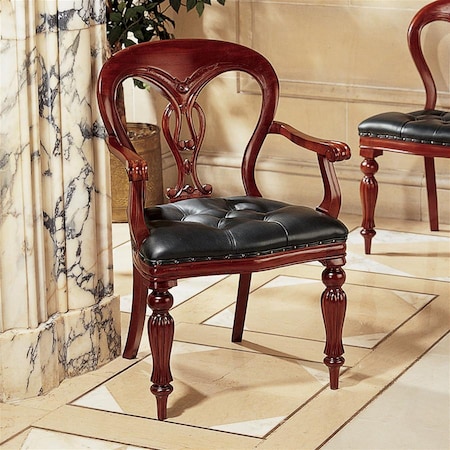 Design Toscano Simsbury Manor Leather Arm Chair AF1061 | Zoro