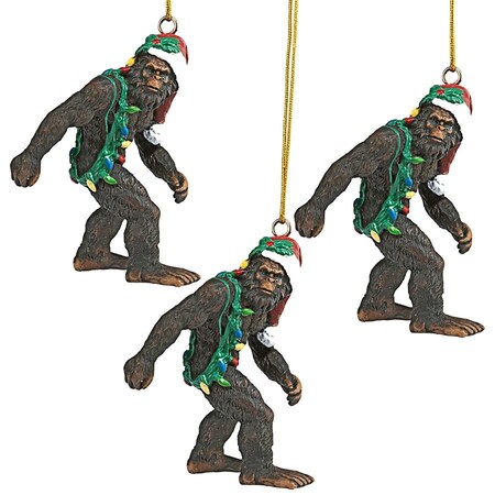 Design Toscano Bigfoot, the Yeti Holiday Ornaments: Set of Three ...