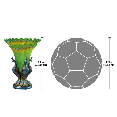 Design Toscano Grand Plumage Peacock Sculptural Vase KY1043 | Zoro