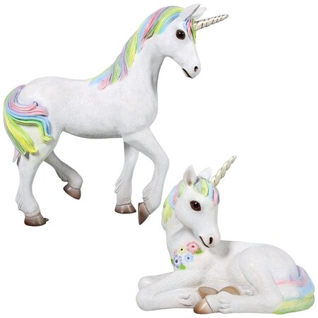 Design Toscano Shimmer and Sparkle the Magical Mystical Unicorn Statues ...