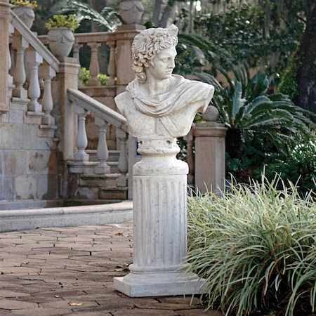 Design Toscano Apollo Belvedere Sculptural Bust on Roman Column Plinth ...