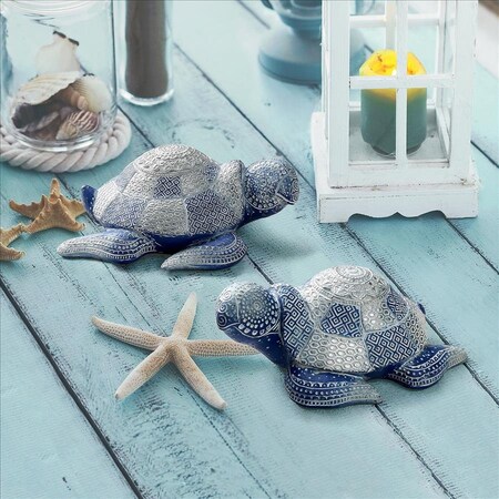 Design Toscano Peace and Harmony Blue Sea Turtle Statue Set QL60102 | Zoro