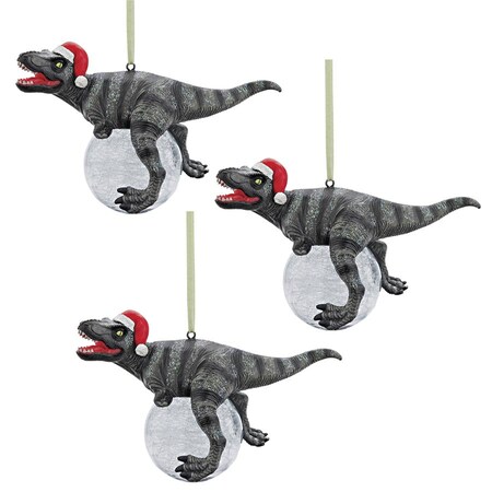 Design Toscano Blitzer, the T-Rex Holiday Ornament, PK 3 QS993320 | Zoro