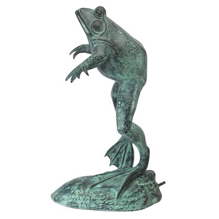 Design Toscano Giant Jumping, Spitting, Leaping Frog Bronze Garden ...