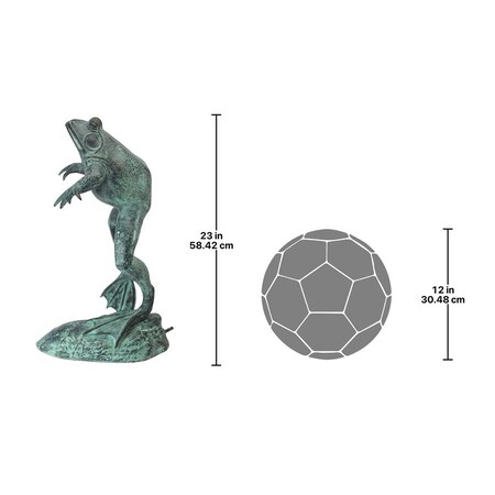 Design Toscano Giant Jumping, Spitting, Leaping Frog Bronze Garden ...