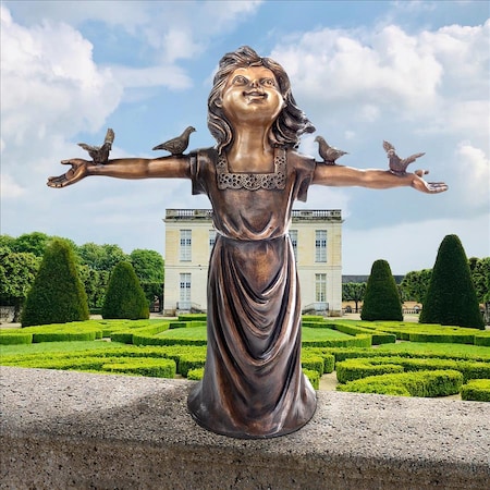 Design Toscano Basking in Gods Glory, Little Girl Cast Bronze Garden ...