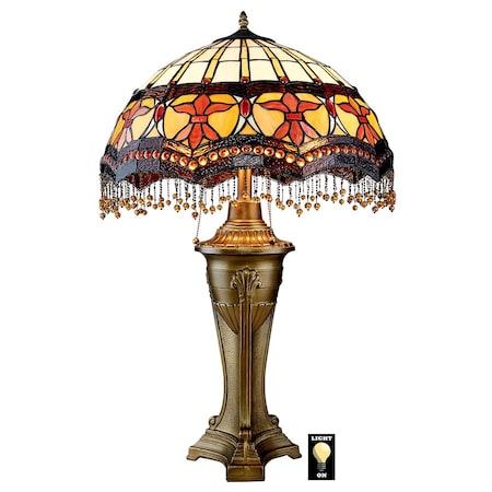 Design Toscano Victorian Parlor Tiffany-Style Stained Glass Table Lamp ...