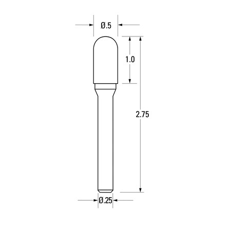 Wybur Tools Carbide Bur, Cylinder Shape Radius End, Bear Cut, SC, 1/2in ...