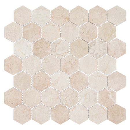 Andova Tiles SAMPLE-Channing 2-in. Hexagon Honeycomb Marble Look Glossy ...
