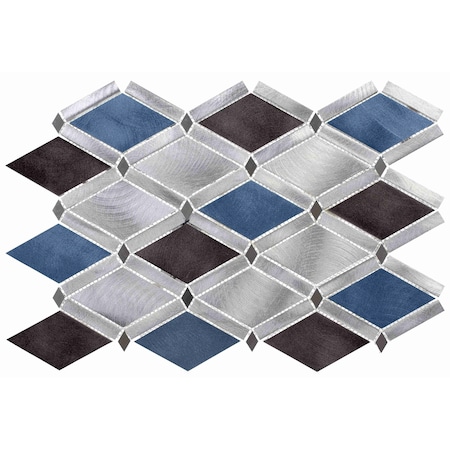Andova Tiles SAMPLE-Geom Aluminum Metal Diamond Mosaic Wall & Floor ...