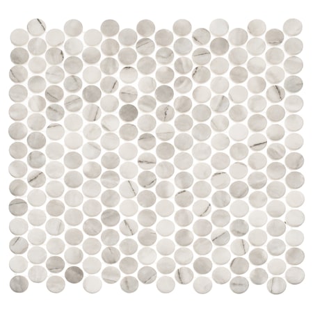Andova Tiles SAMPLE-Muse 1 in. Glass Penny Round Mosaic Wall & Floor ...