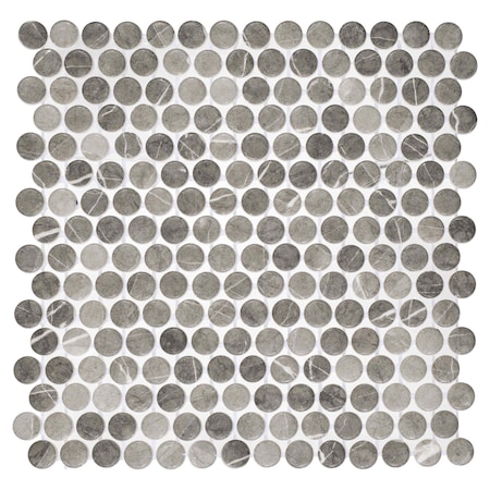 Andova Tiles SAMPLE-Muse 1 in. Glass Penny Round Mosaic Wall & Floor ...