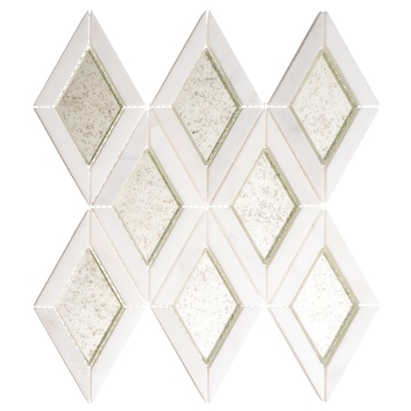 Andova Tiles SAMPLE-Valiant Diamond Shaped Glass and Stone Mosaic Wall ...