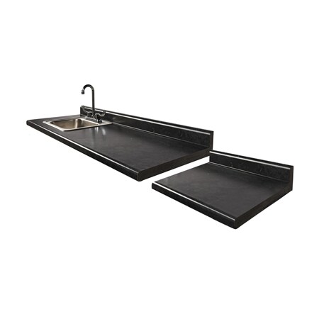 Clinton 42" Postform Countertop with Postform Desktop Color: White ...