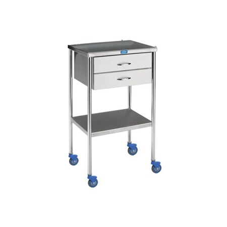 Pedigo Table, 16 X 20 w/ Shelf, 2 Drawers, No Rail SG-80-C-SS | Zoro