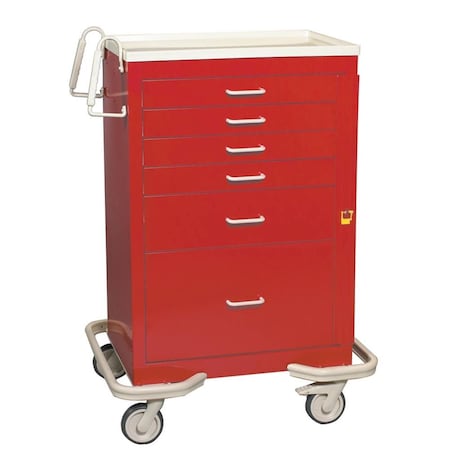 Mpd Medical 6 Drawer 30" Steel Mini Cart, Button Lock, Crash Cart Blue ...